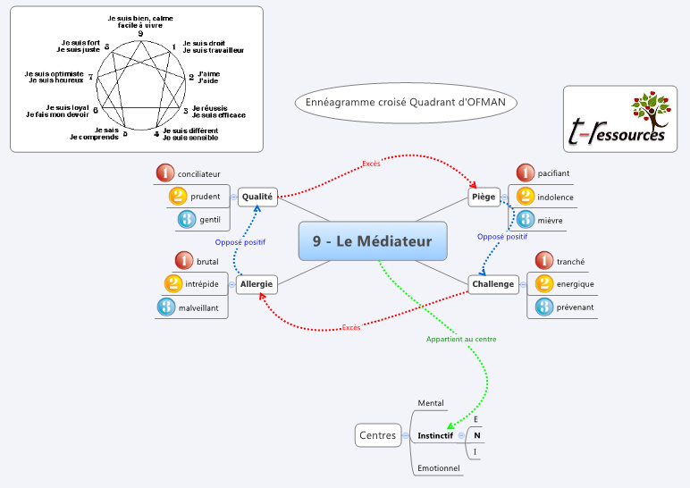 T-Ressources: Croisement ennéagramme quadrant d'ofman : le 9