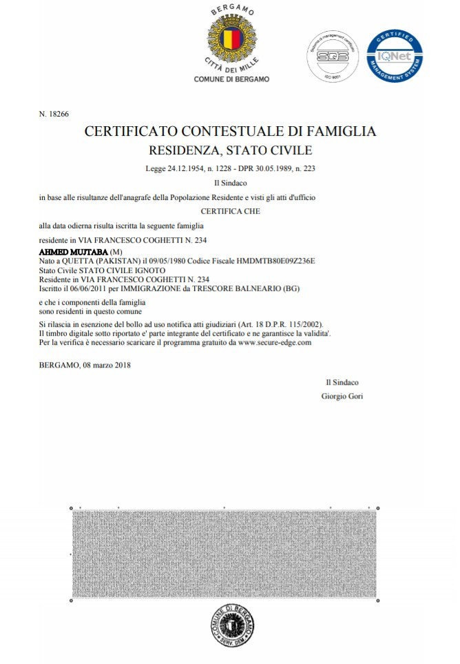 All Type of My Italian Certificate Documents with Html Text