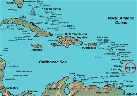 Where Is Barbados Located On The World Map