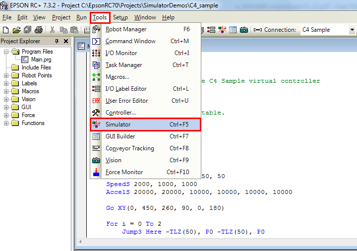 EPSON Robot Simulation Using Sample Project | Robotics University