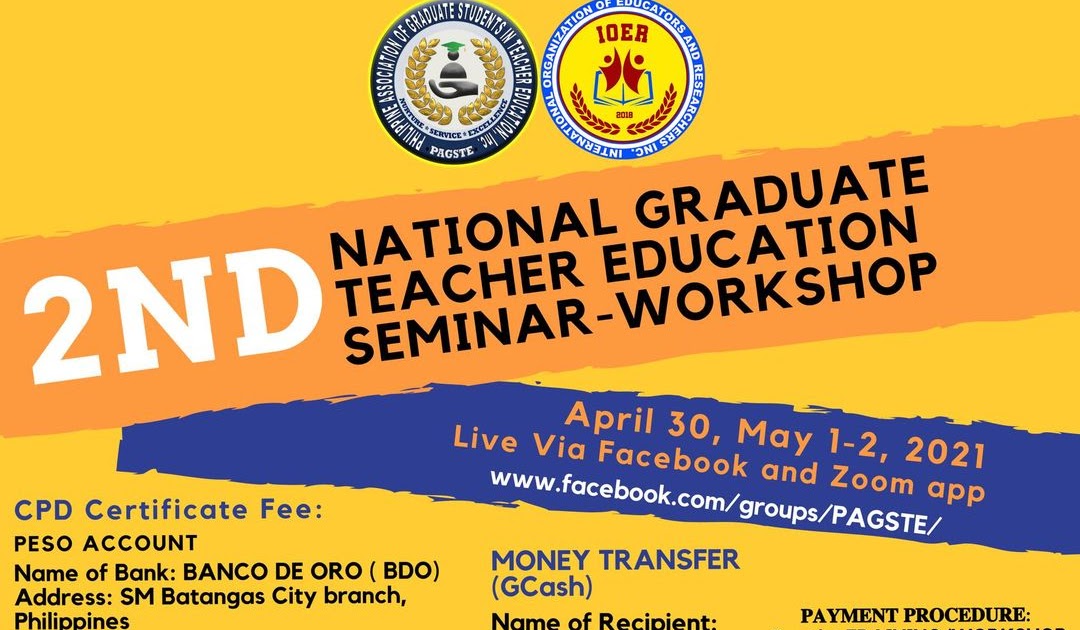 FREE SEMINAR-WORKSHOP FOR TEACHERS (Free 3-Day Certificate)