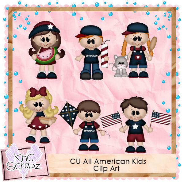 KnC Scrapz: CU All American Kids Clip Art