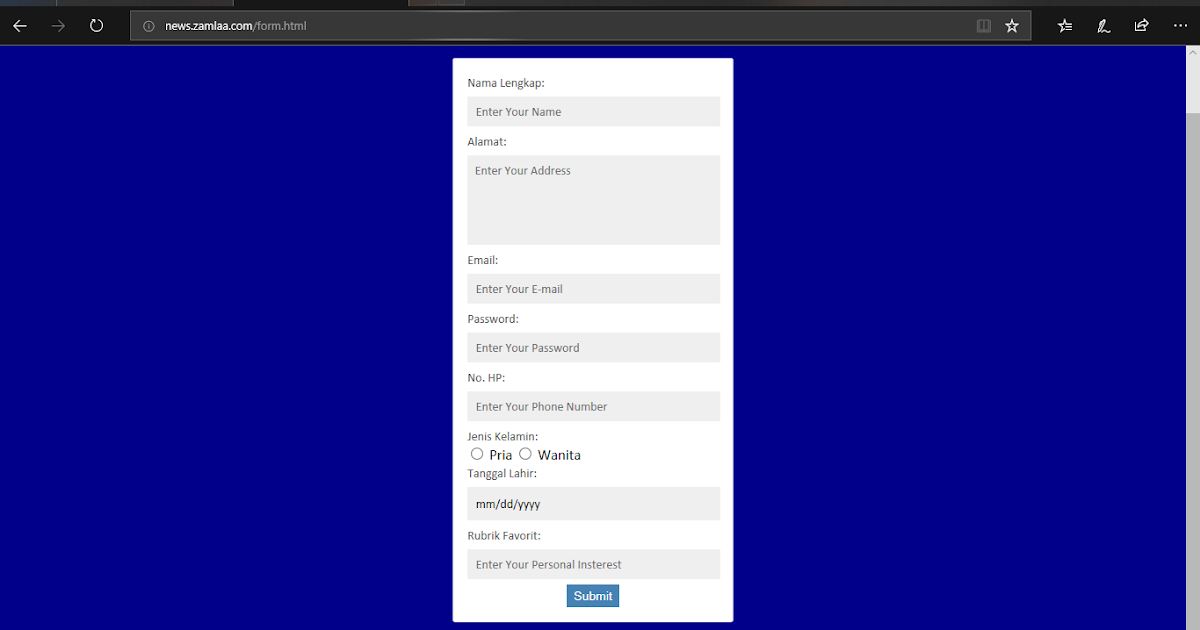 Haikal's Blog: Tugas PWeb C - Membuat Form Validasi