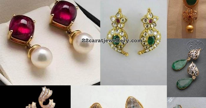 Simple Ear Tops With Drops - Jewellery Designs