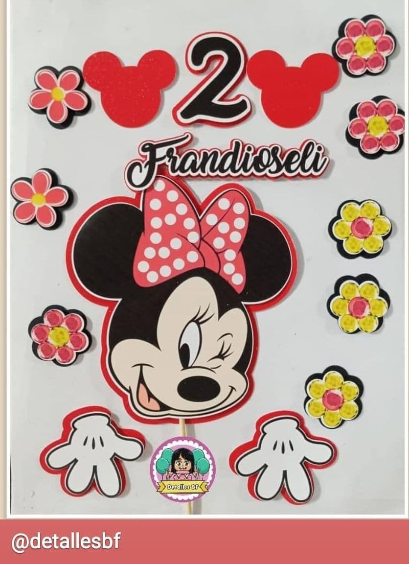 Topper 3d Minnie Mouse Frandioseli 2 - Mis Toppers Tus Toppers