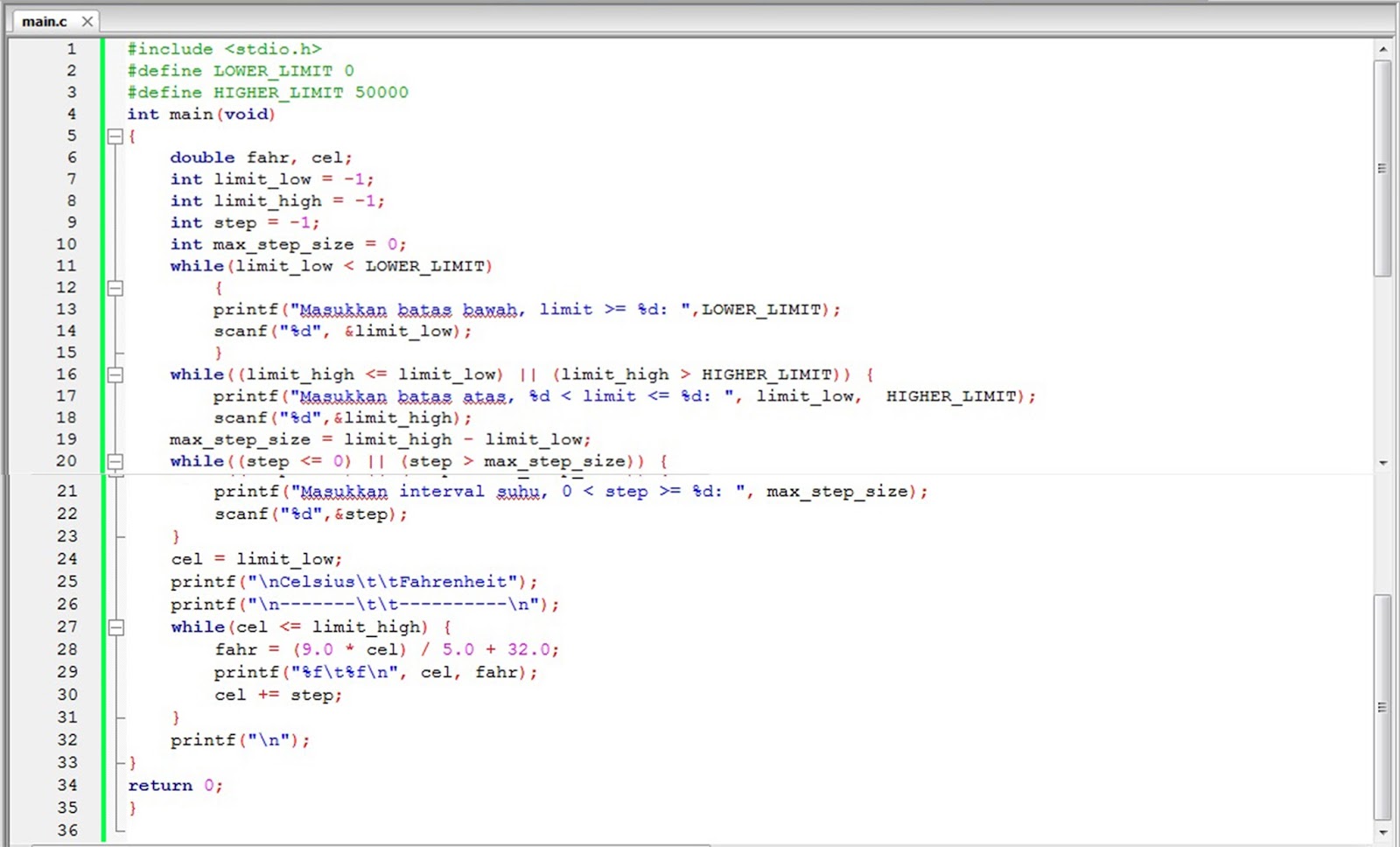 Konversi Mengukur Suhu dari Celcius ke Fahrenheit