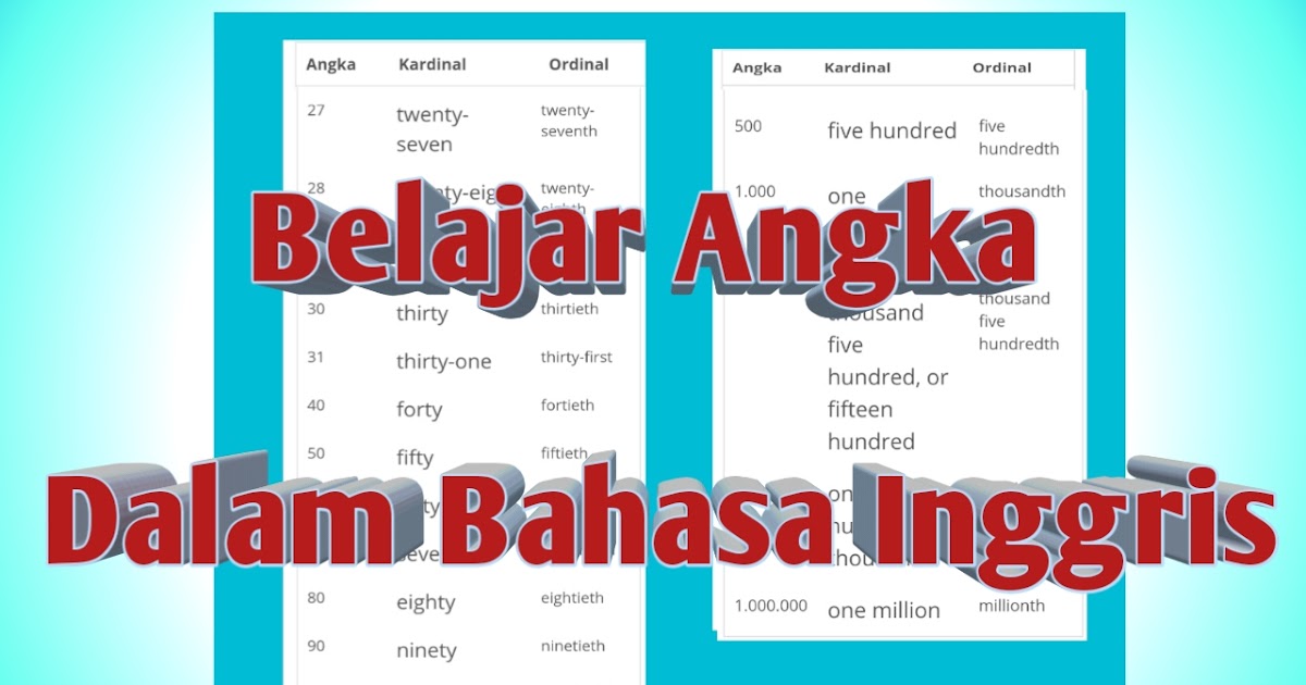 Belajar Angka Dalam Bahasa Inggris - Belajar Inggris