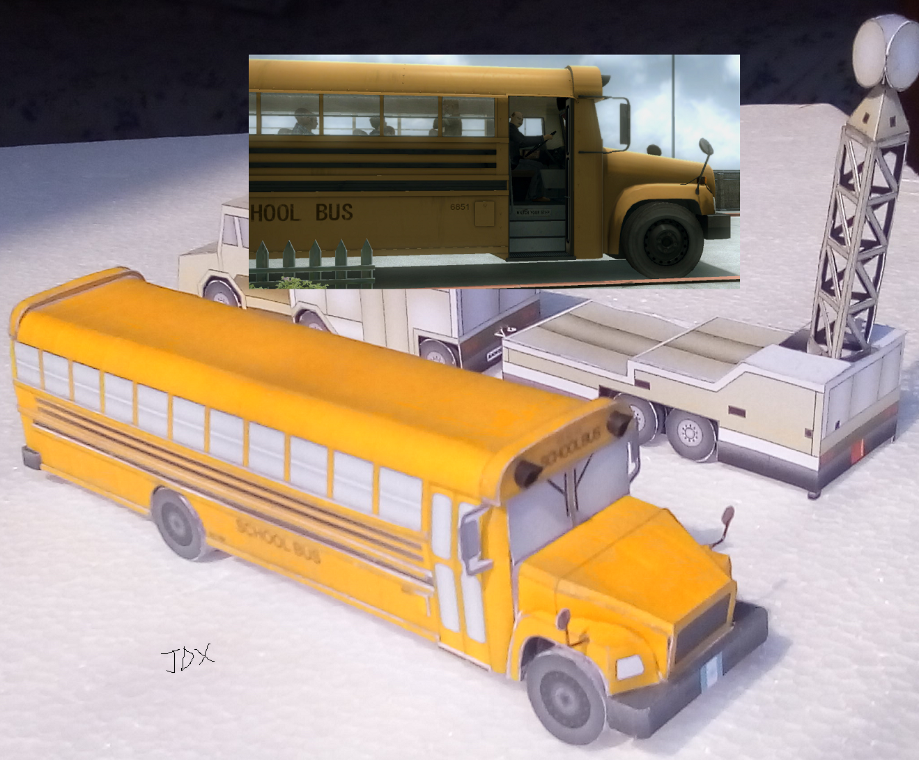 Ace Combat Model - Drawings: Blue bird school bus