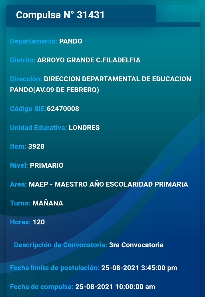 PROFESORES E INFORMACIÓN: COMPULSAS DE LOS DEPARTAMENTOS DE SANTA CRUZ ...