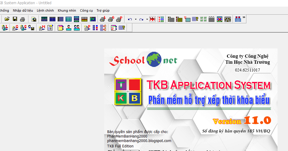 Phần mềm xếp Thời khóa biểu TKB 11 - Phần mềm giá rẻ