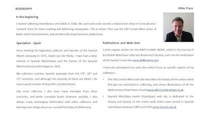 MATCHBOXES AND LABELS COLLECTION: Collectors Biography