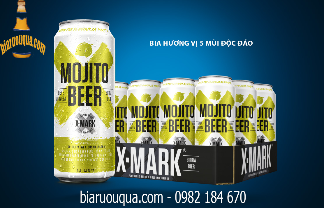 Bia X-Mark Mojito Beer 5.9% thùng 24 lon 500ml