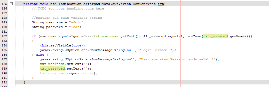 Membuat Login Dengan Java/NetBeans Tanpa Database