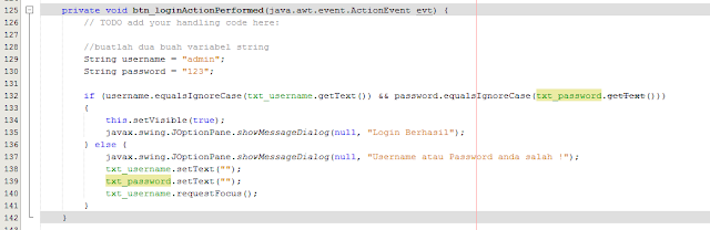 Membuat Login Dengan Java/NetBeans Tanpa Database
