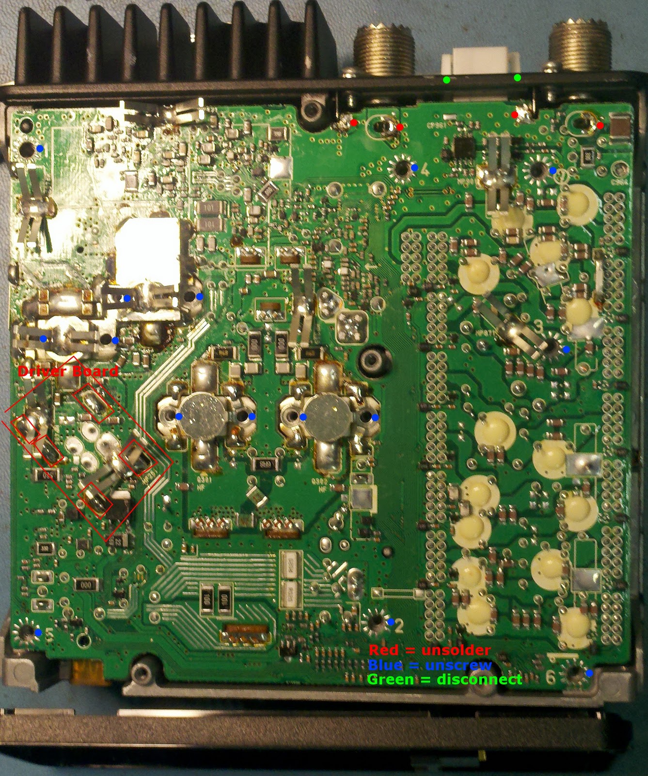 N6HA's ham radio blog: IC-7000 Driver Board Replacement How-To