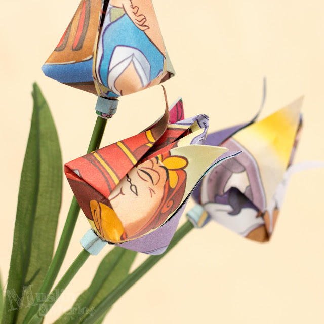 Origami Tulip Tutorial - Muslin and Merlot