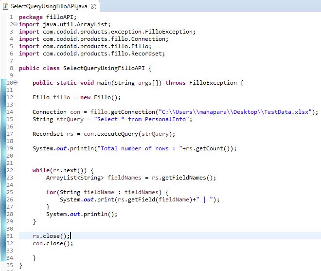 Fillo Excel API - Excel Read Write