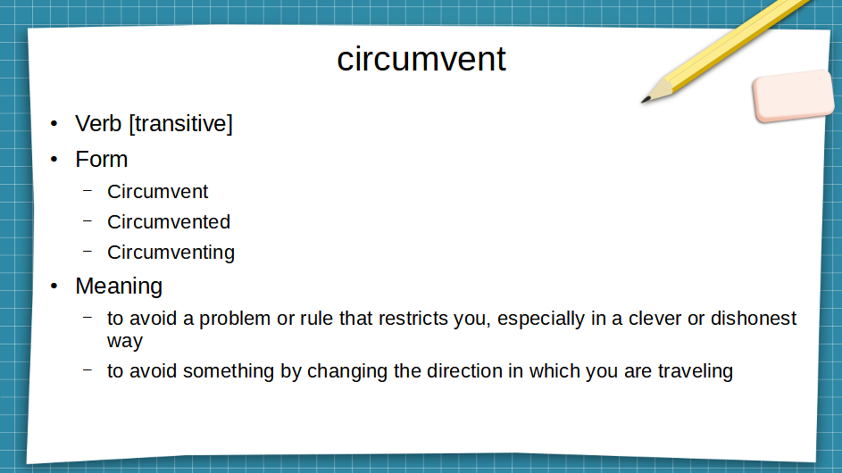 Persiapan Tes TOEFL | Belajar Vocabulary | Arti Circumvent