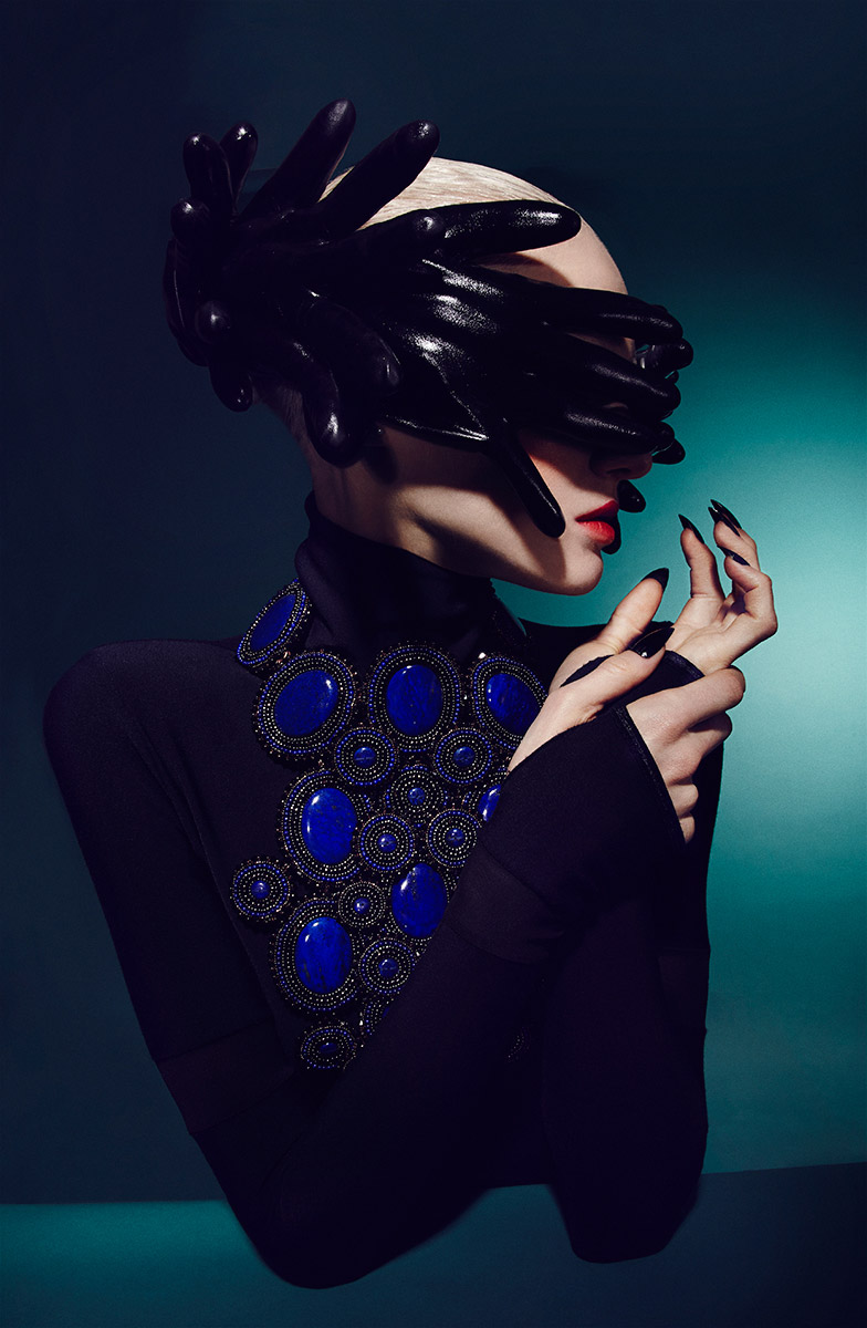 Futuristic Alien Avant Garde Black Glove Edgy Makeup Beauty Editorial ...