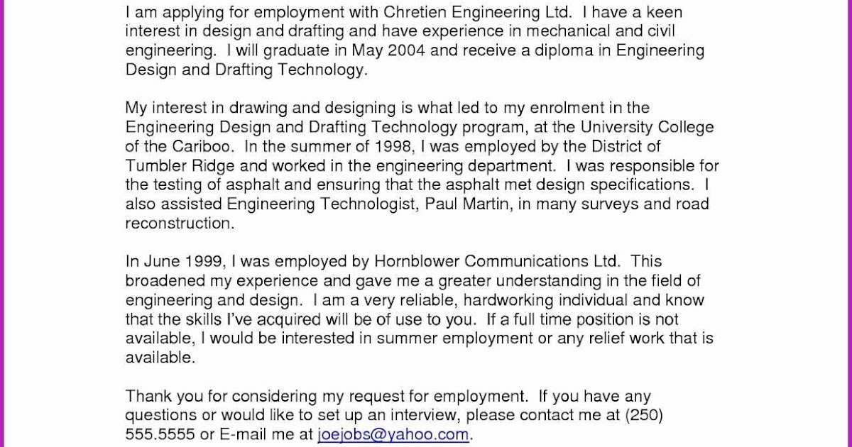 Civil Engineering Cover Letter Entry Level - Birthday Letter