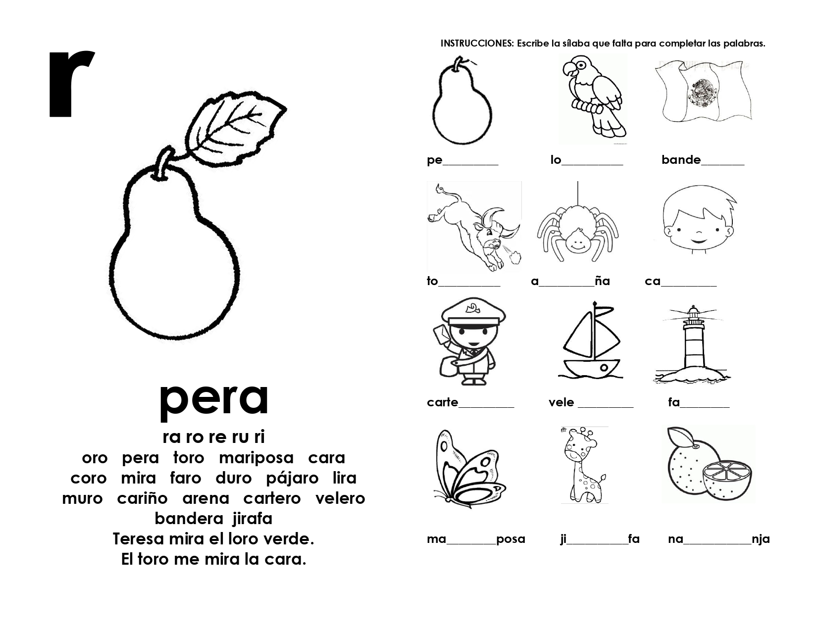 選択した画像 lectoescritura actividades silabas ra re ri ro ru 260942