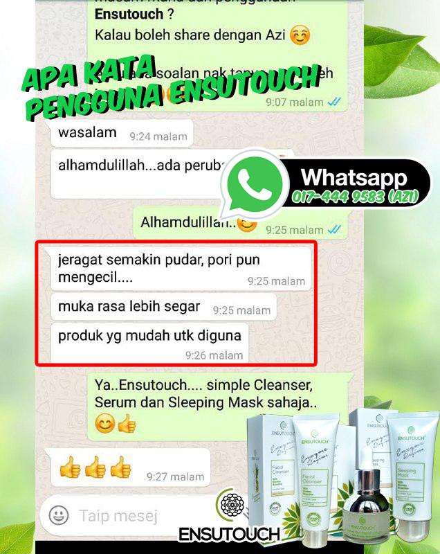 Ensutouch Skincare : Review Pengguna Ensutouch Skincare