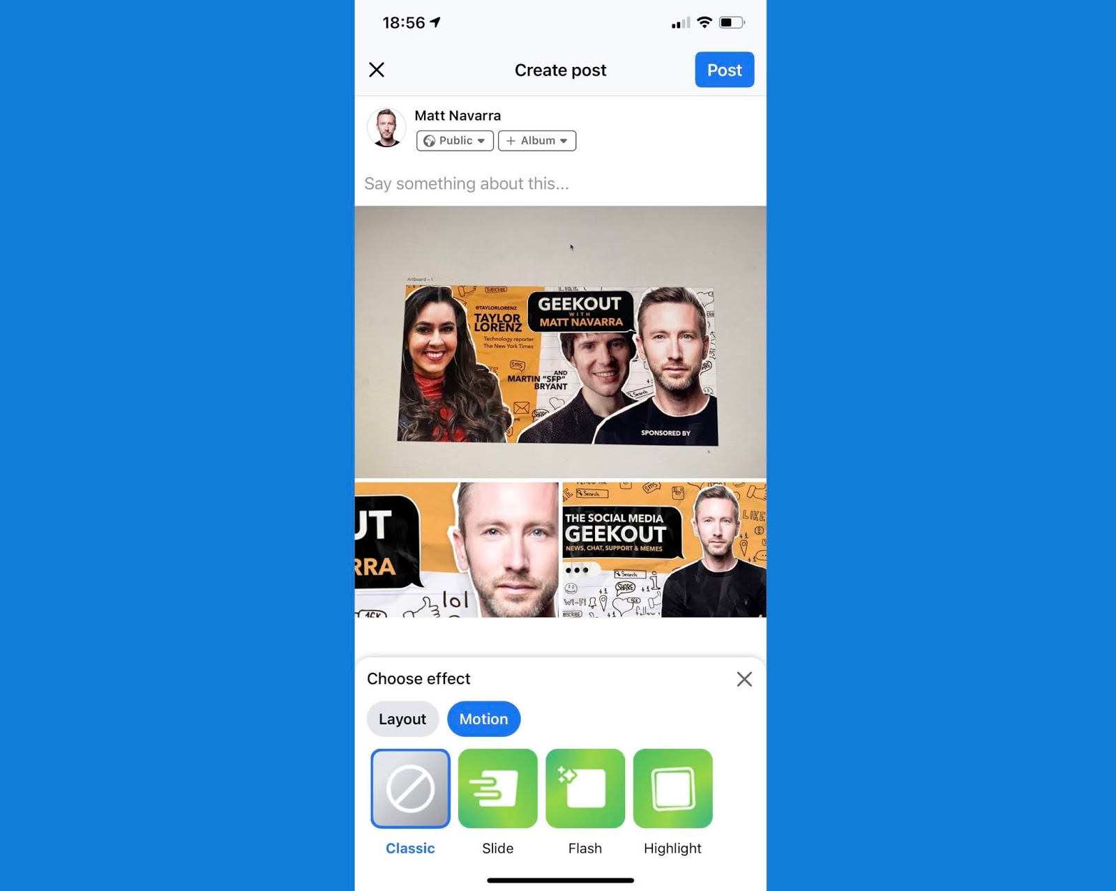 Facebook is experimenting with a feature to give static images a motion ...