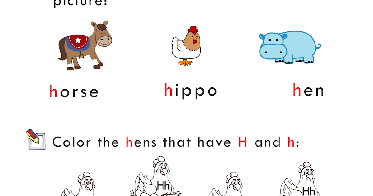 Activity Worksheet -1 Letter H