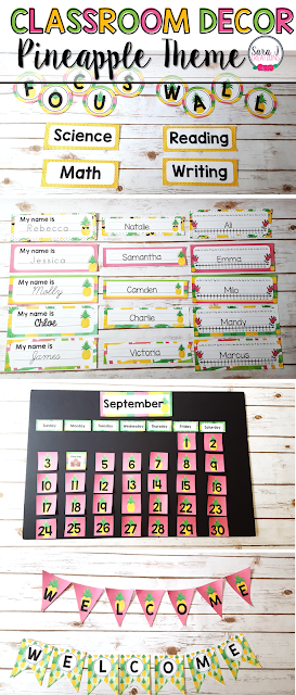 Pineapple Themed Classroom Decor | Sara J Creations