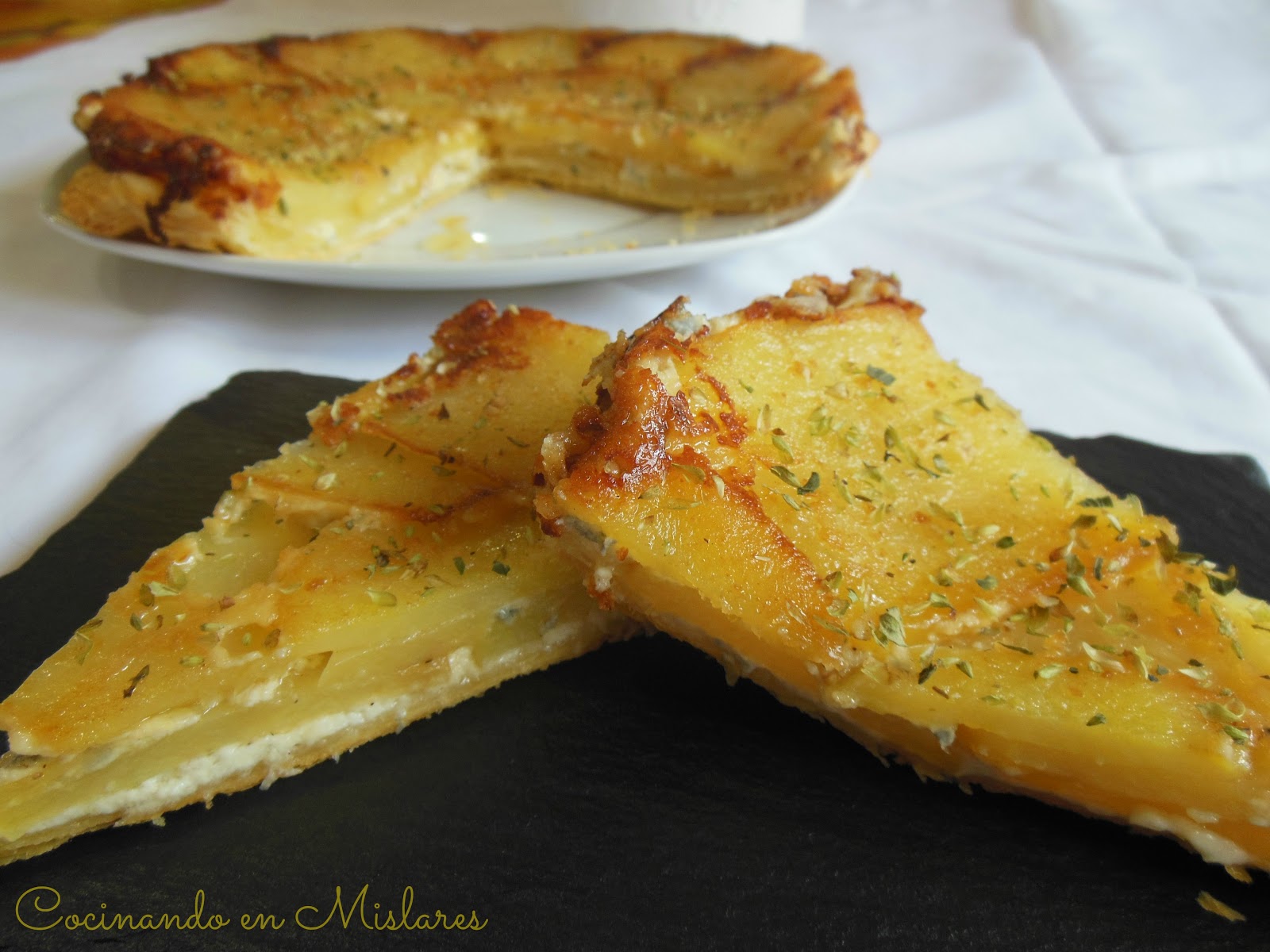 TATIN de PATATA con CREMA de GORGONZOLA - Cocinando en Mislares