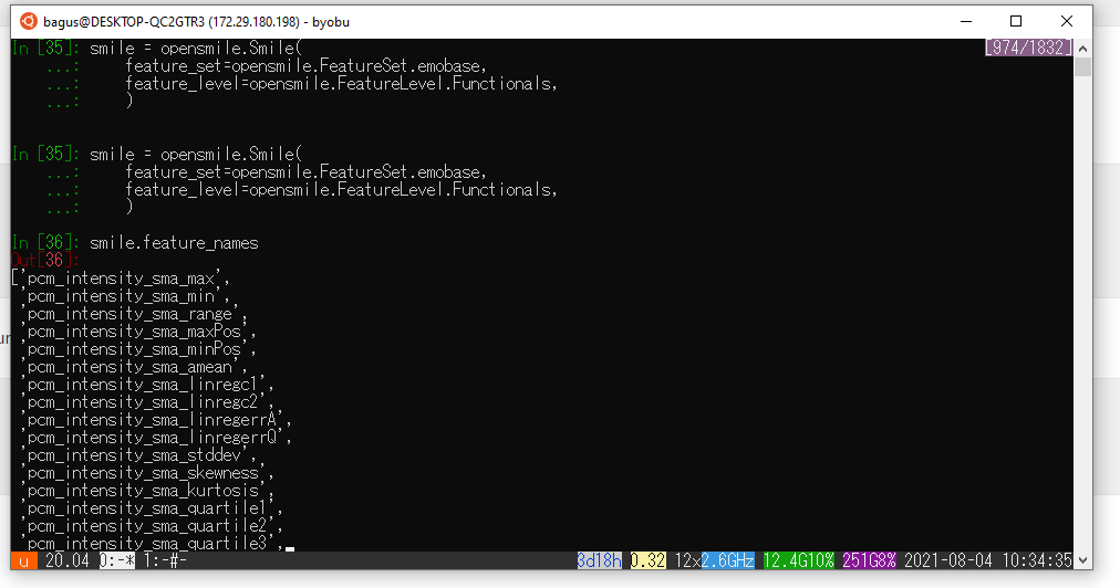 bagustris@/home: Extracting Emobase Feature Using Python-Opensmile under Windows (WSL)