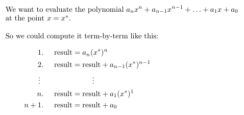 The Java Mathematician: Horner's Rule for Polynomial Computation