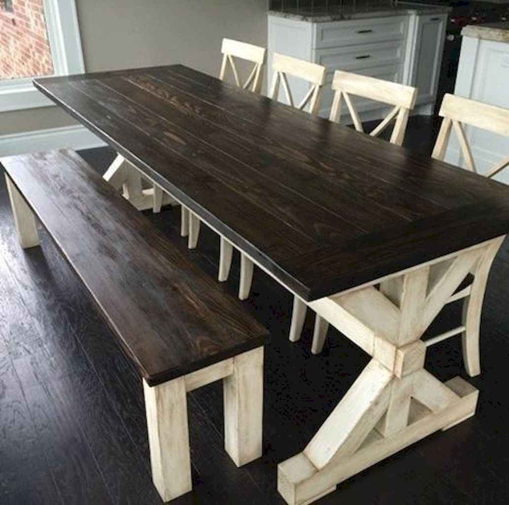 45+ Brilliant Farmhouse Kitchen Table Design Ideas And Makeover ...