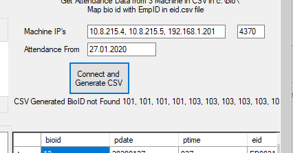 Pull data from Biometric Machine with face and finger recognition to ...