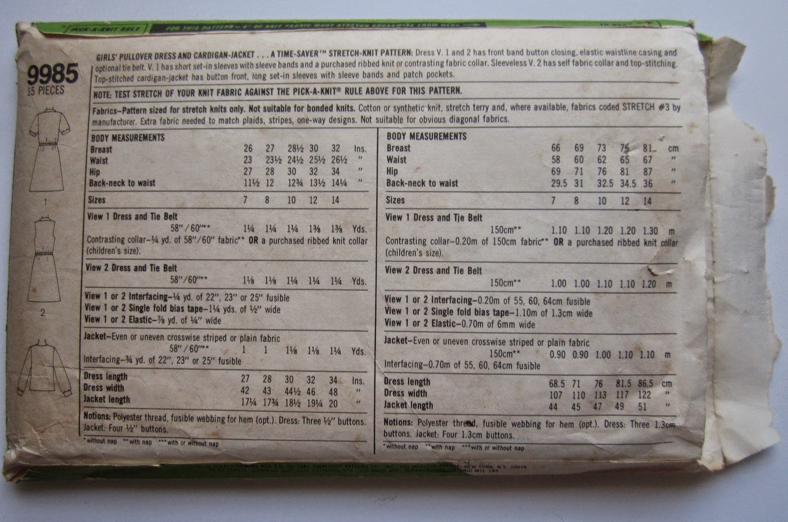 SimplySewing: Simplicity 9985 Vintage Pattern Girls Pullover Dress ...