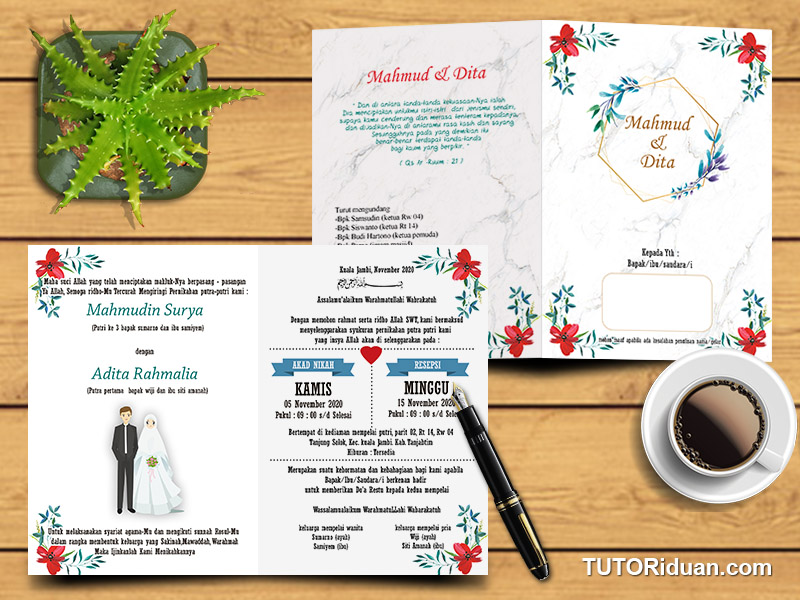 Free 2 Mockup Undangan dan 30 Desain Undangan Pernikahan (Free PSD ...
