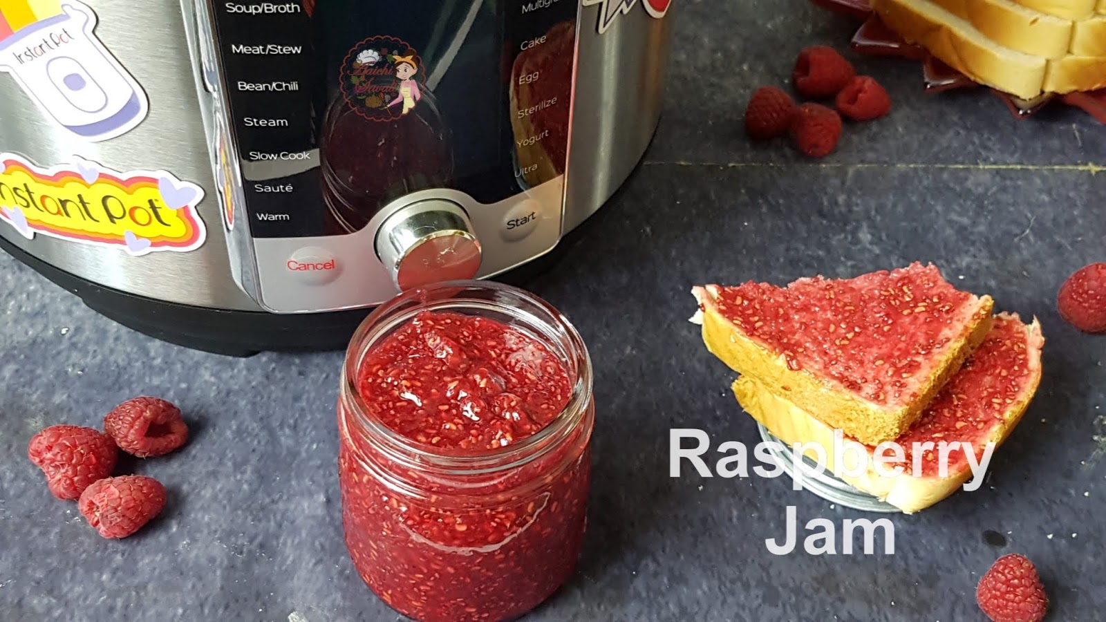 Instant Pot Raspberry Jam without Pectin / Homemade Raspberry Jam ...
