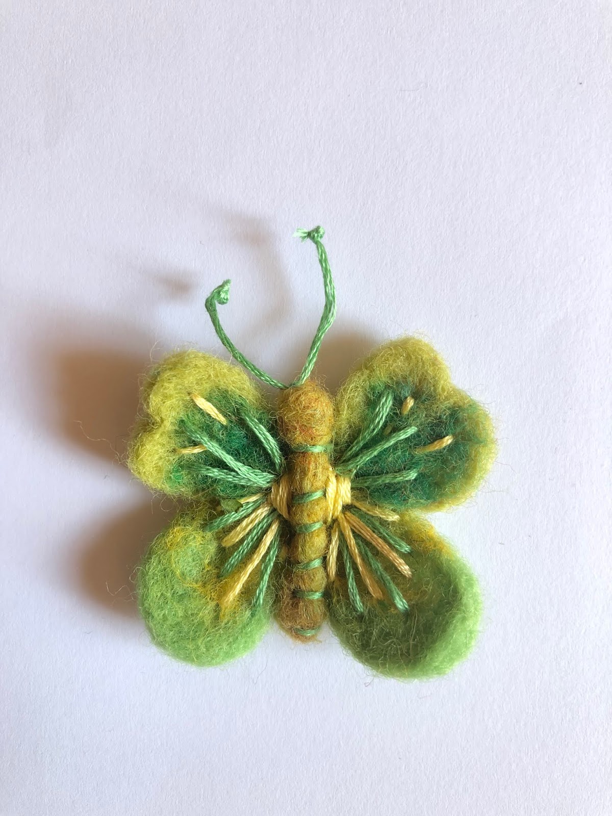 felted butterflies from scraps of wool!