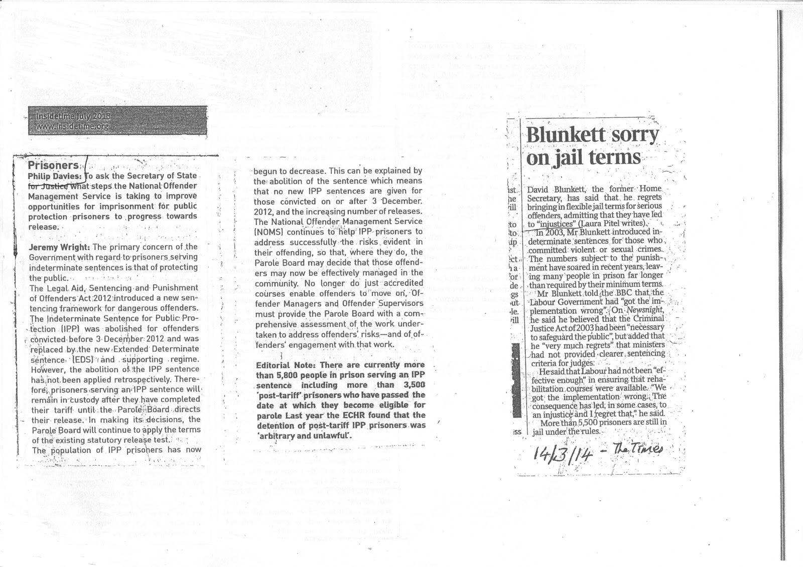 IPP Prisoners Familys Campaign: Critics expressed concern about the ...