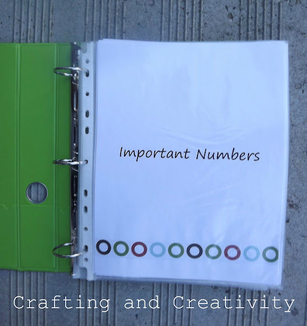 Crafting and Creativity: organize me #10- Household Binder