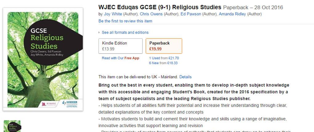 Toynbee GCSE RS: Textbooks for NEW GCSE
