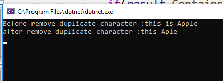 How to Remove Duplicate characters from String in C#