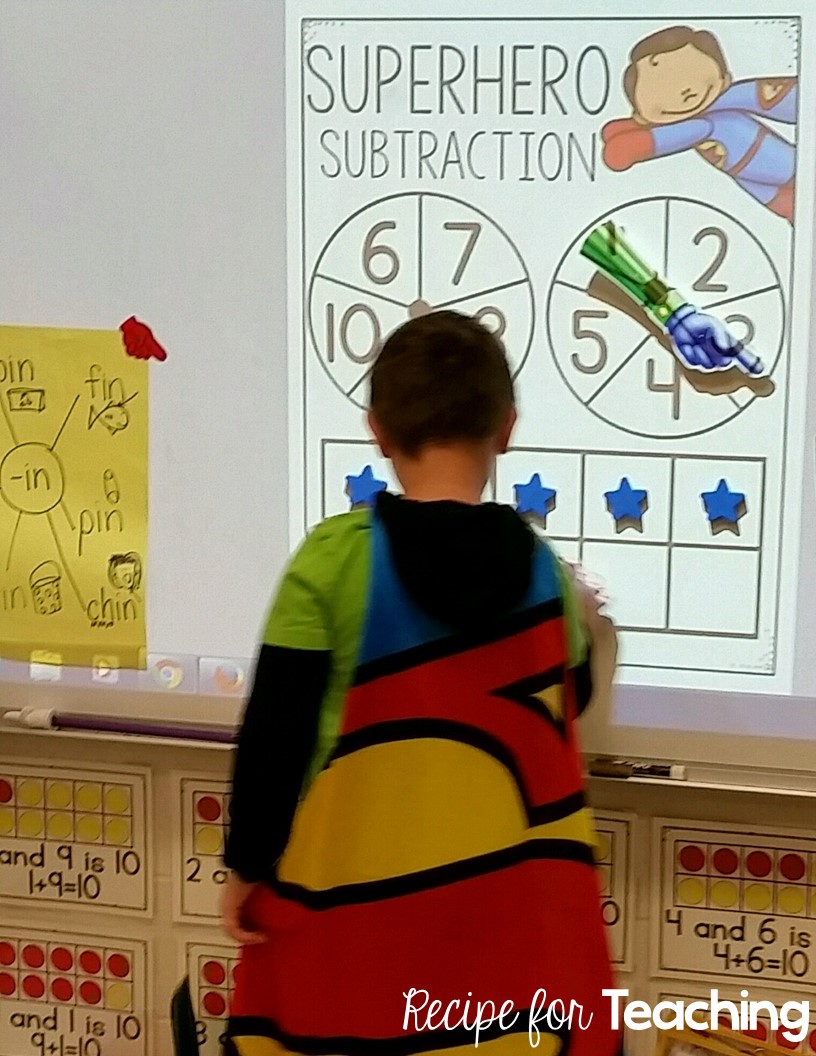 Superhero Day Subtraction - Recipe for Teaching