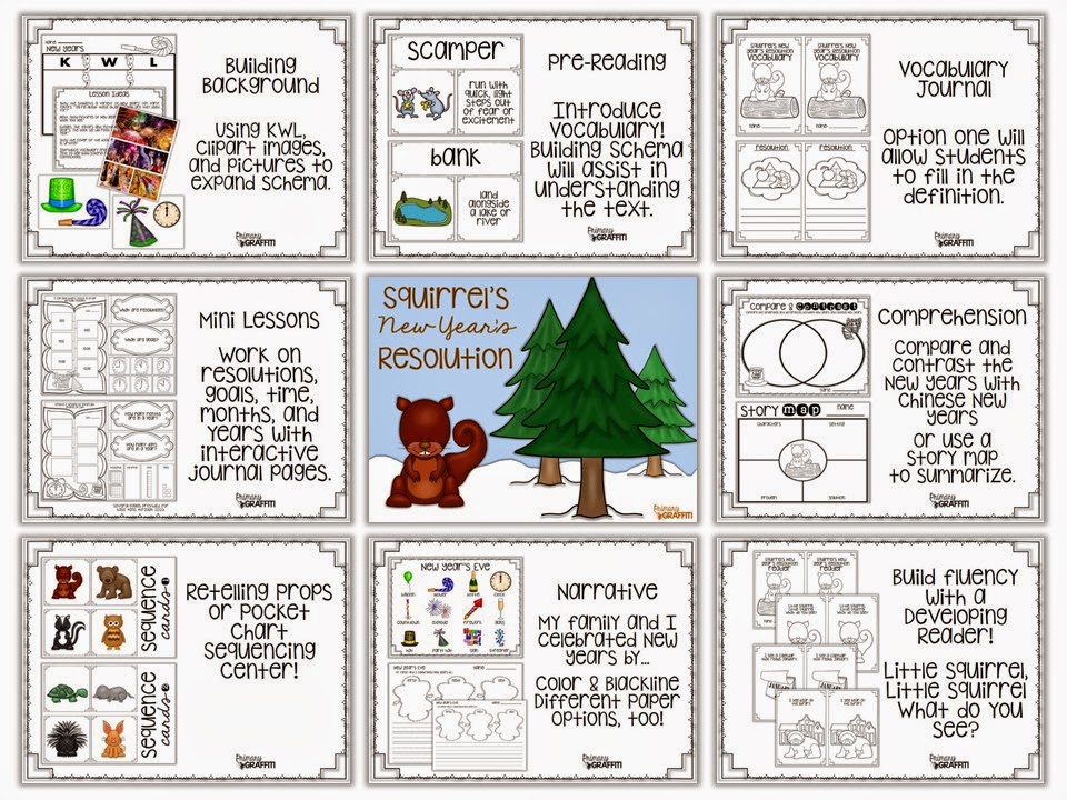 Primary Graffiti: Squirrel's New Year's Resolution {Book Companion}