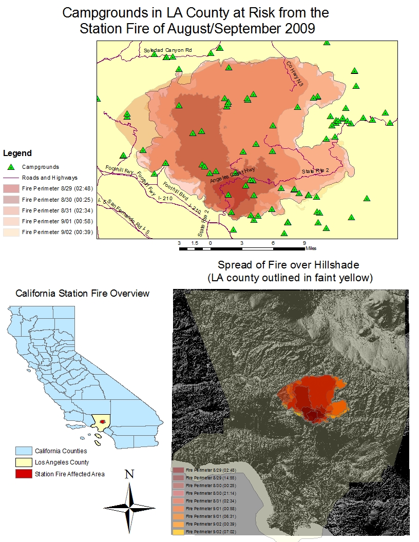 Geography 7 Lab: James Poss: Lab 8: LA County Station Fire