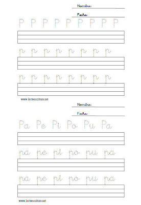El rincón de las letras: trabajo para repasar la P