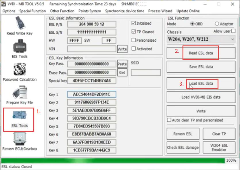 Program Mercedes C300 2006 ESL with VVDI MB and Mini ELV Emulator ...