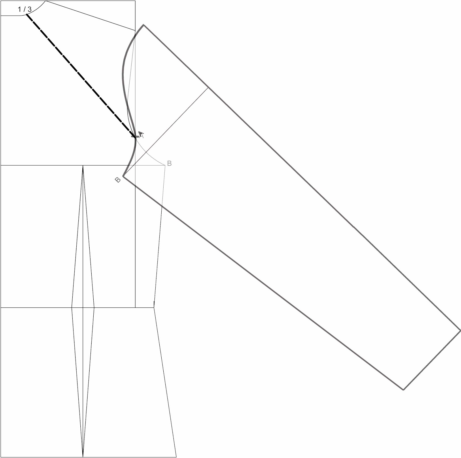 Como hacer el patrón de la manga ranglán - Costura Pb Kalasiris ERROR ...