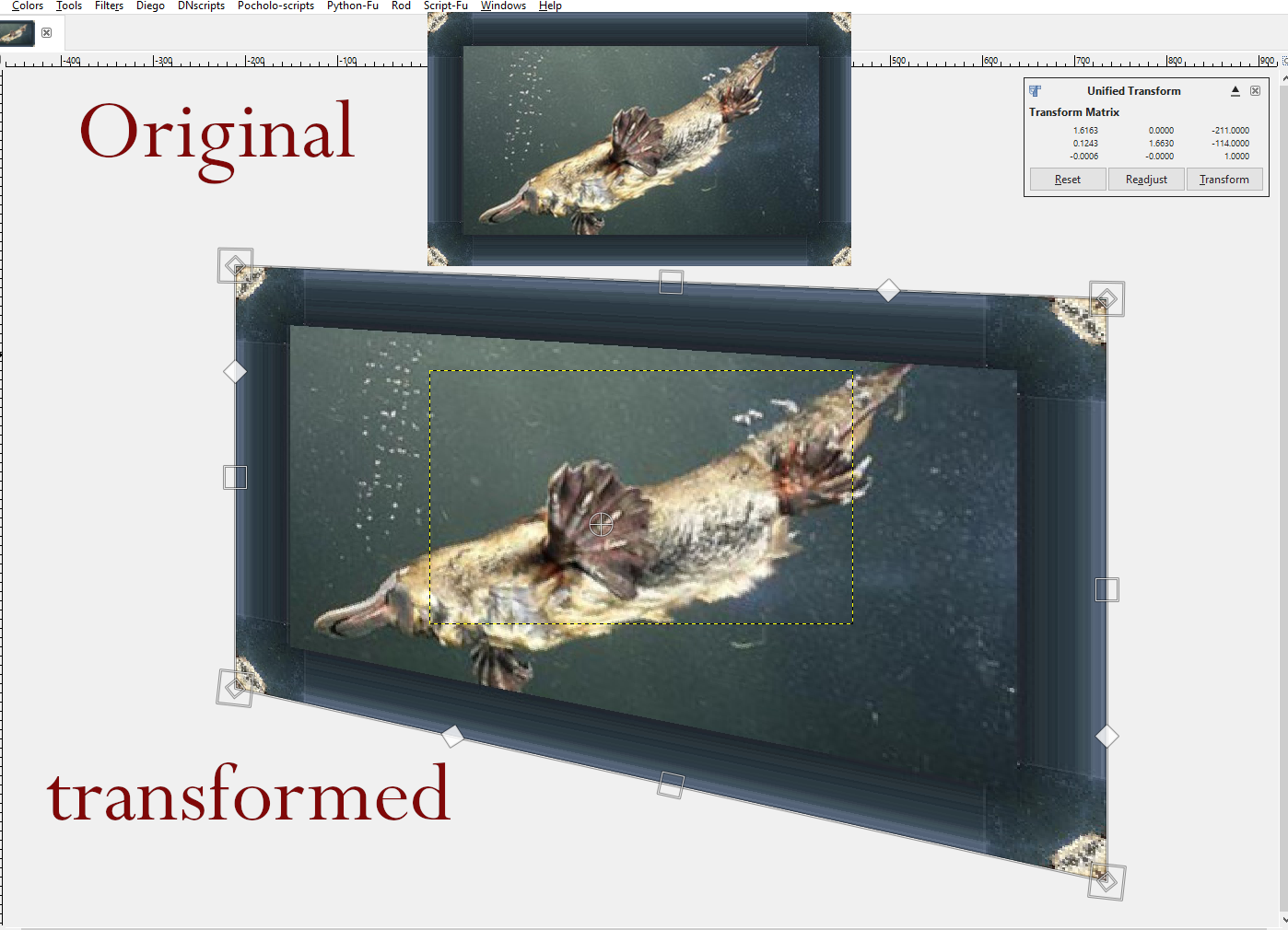 Gimp Newby: Transformation tools