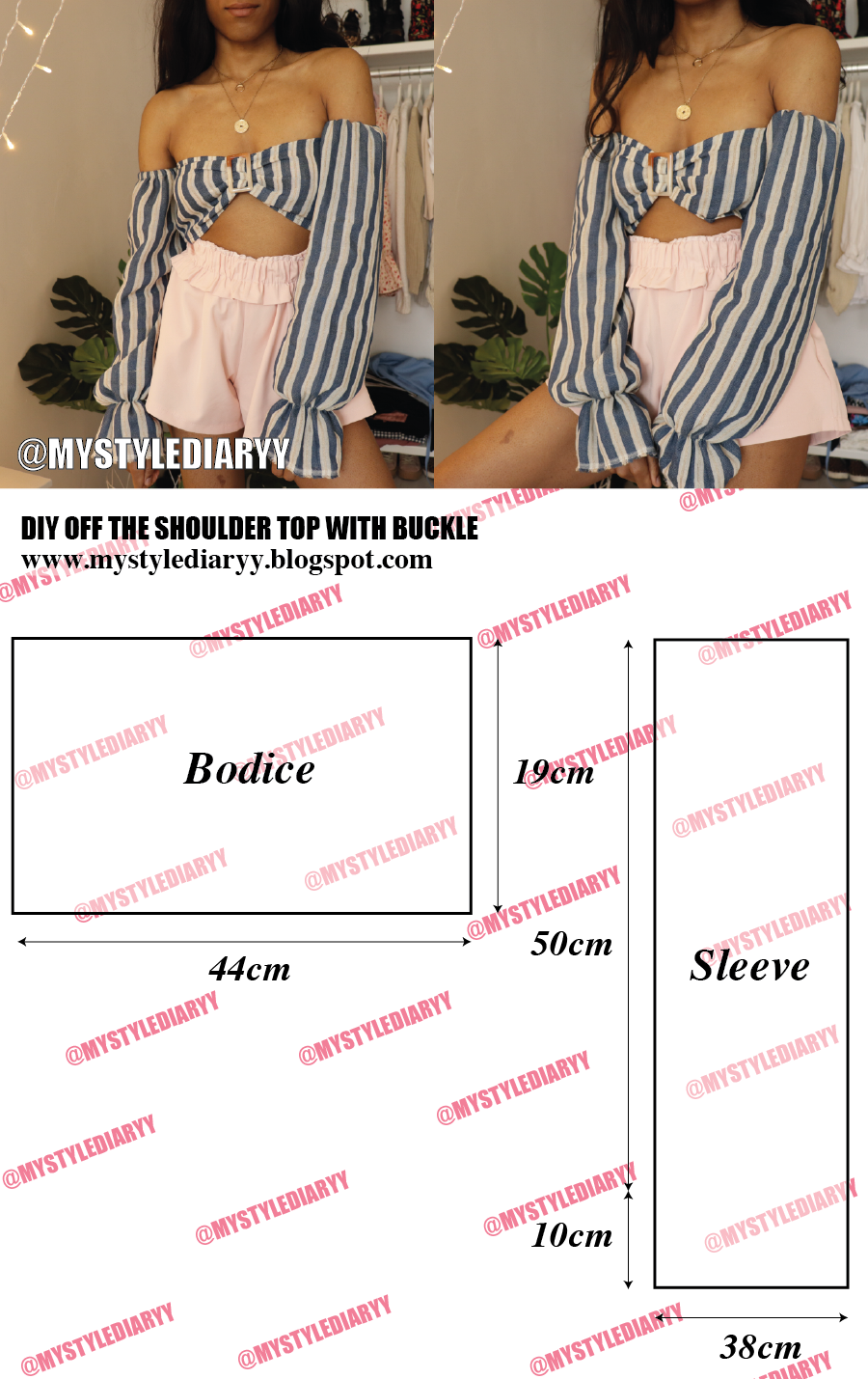 DIY OFF THE SHOULDER TOP WITH BUCKLE | Mystylediaryy